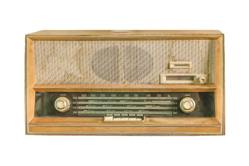 Front View Old Radio Isolated Stock Image - Image of wave, equipment ...