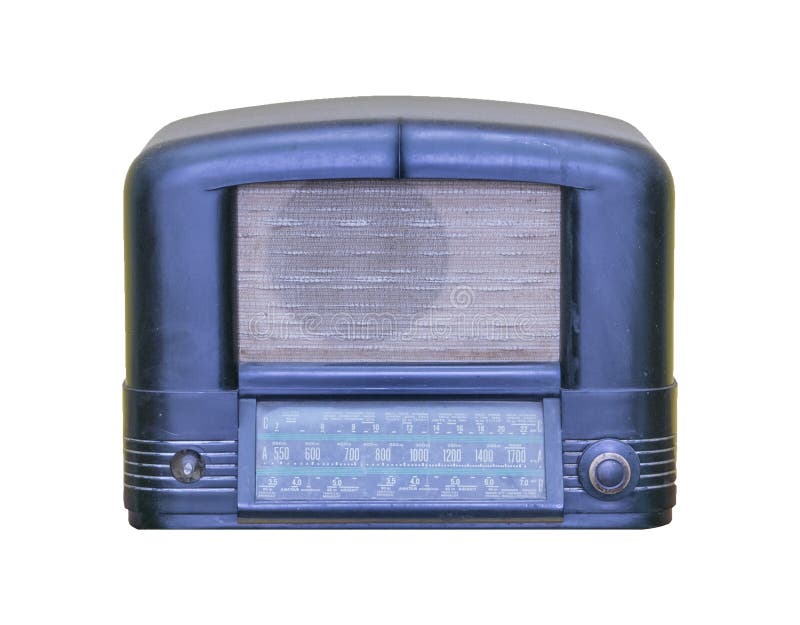 Front View Old Radio Isolated Stock Photo - Image of retro, object ...