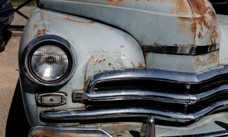 Front view old rusty car stock photo. Image of luxury - 288158146