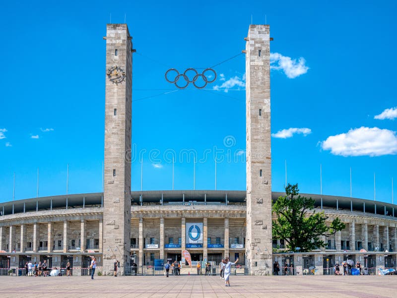 Front View of Olympic Stadium in Berlin. Editorial Image - Image of ...
