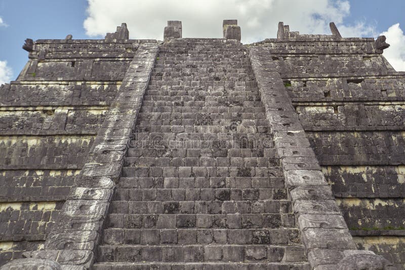 Front View of One Pyramid 2 Stock Image - Image of mayan, maya: 141023345