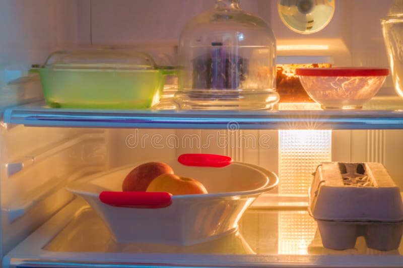 Front View of an Open Refrigerator Full of Fresh Food Stock Photo ...