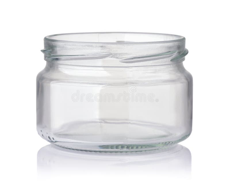 Front View of Open Wide Glass Jar Stock Image - Image of package ...