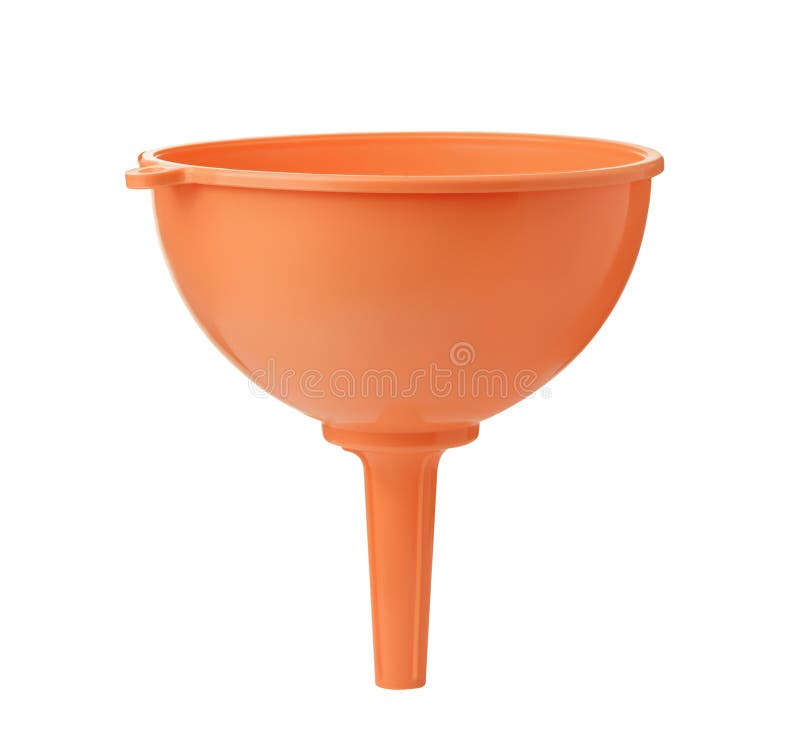 Front View of Orange Plastic Funnel Stock Image - Image of appliance ...