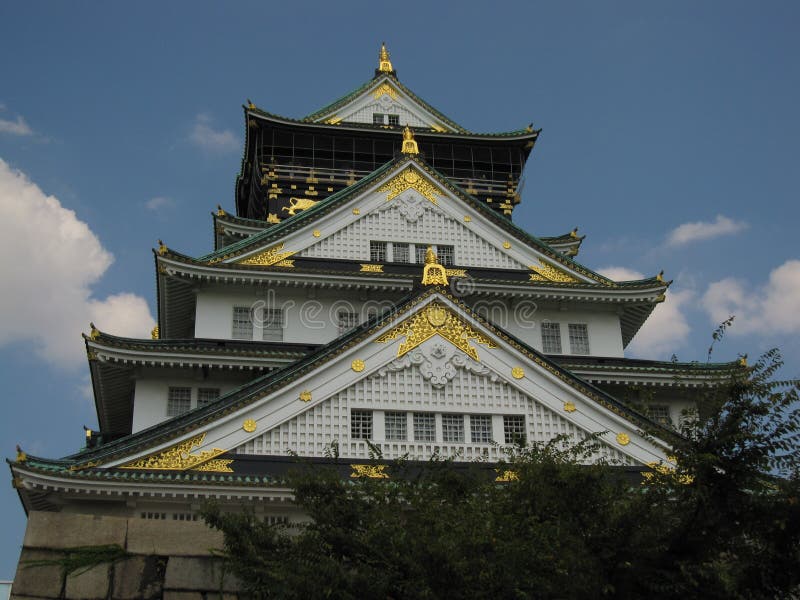 Front View of the Osaka Castle Stock Photo - Image of rock, details ...