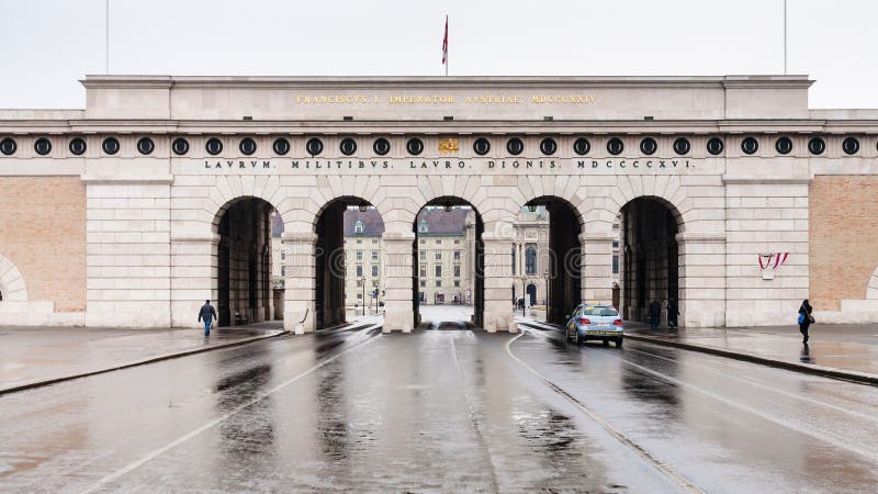 Front View Outer Castle Gate Burgtor in Vienna Editorial Photo - Image ...