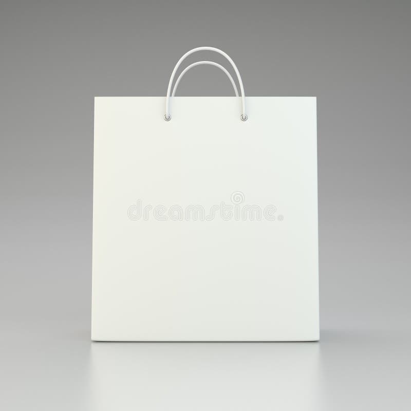 Front View of Paper Bag Package Stock Illustration - Illustration of ...