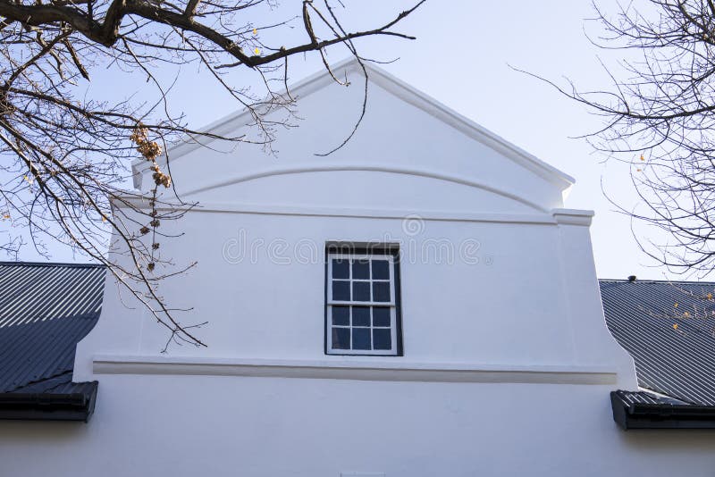 The Front View of Part of an Old House Stock Image - Image of vintage ...