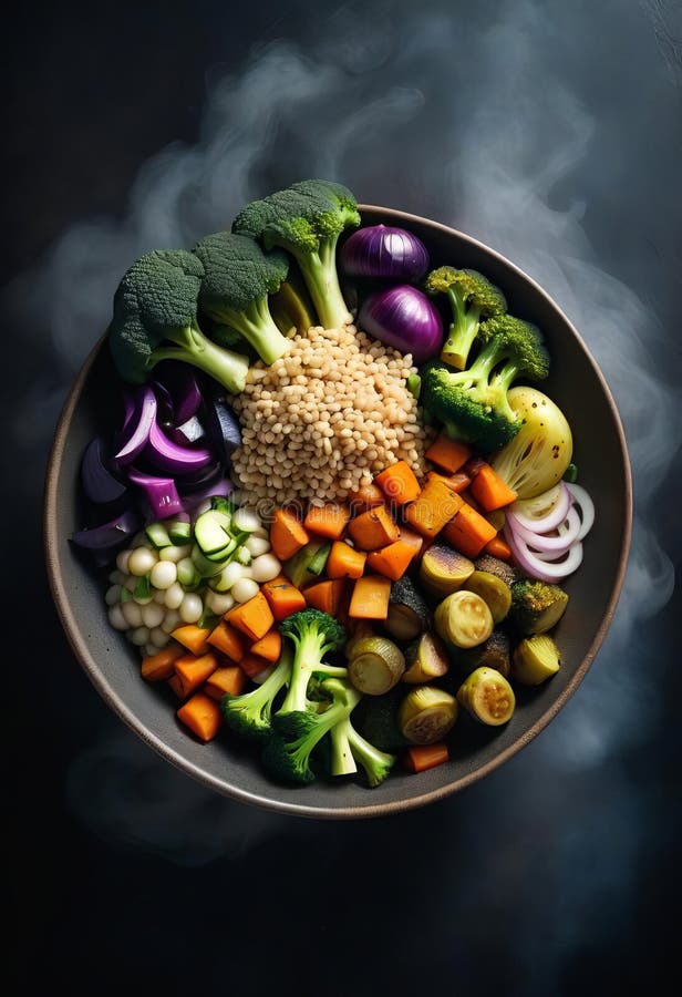 Front View Pearl Barley with Tasty Cooked Vegetable Stock Illustration ...