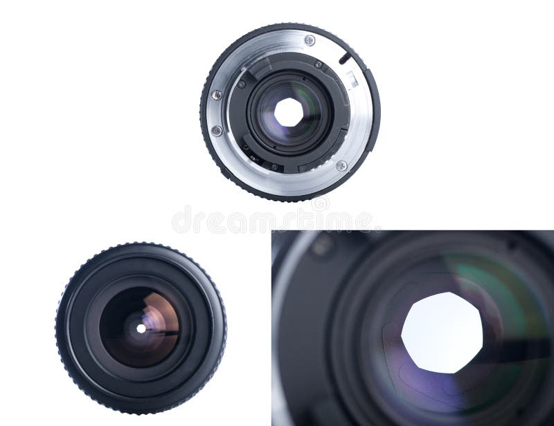 Front View of Photo Lens Isolated on White Stock Photo - Image of ...