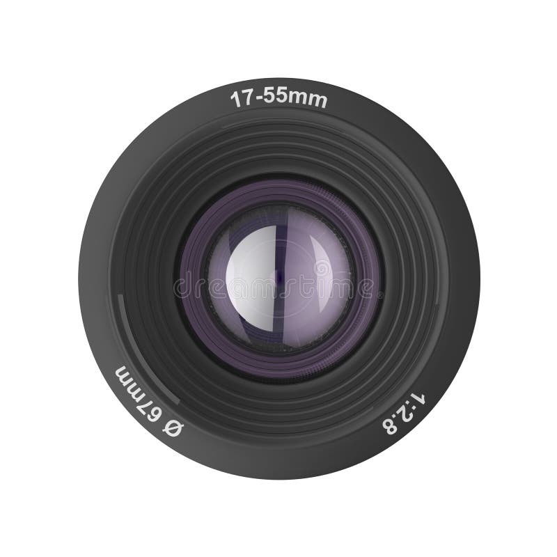 Front View of Photographic Lens Stock Illustration - Illustration of ...