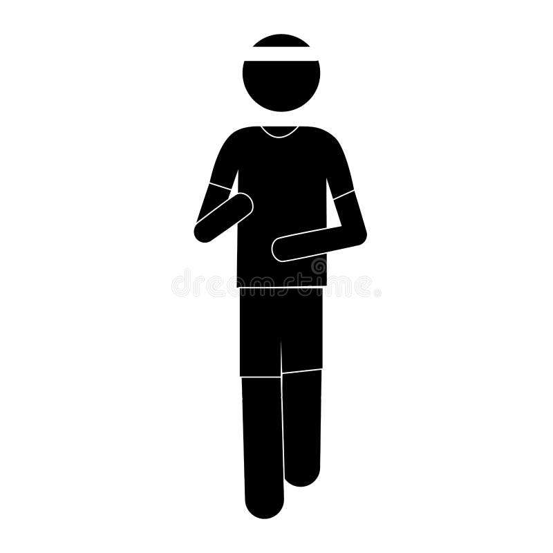 Front View Pictogram Man Jogging Icon Design Stock Illustration ...