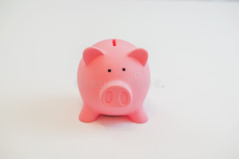 Top View of Piggy Bank with Money Coins. Savings Concept Stock Image ...