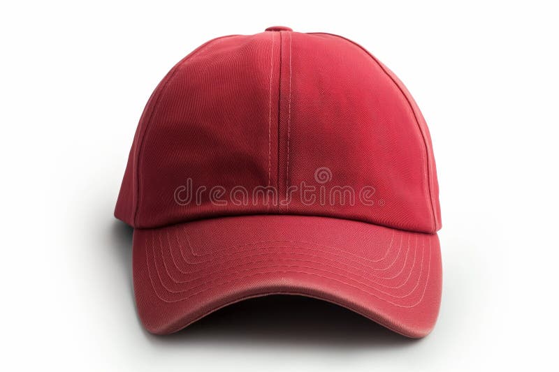 Red Baseball Cap Isolated on White Background Stock Image - Image of ...