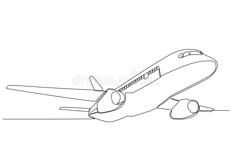 Front View of a Plane Taking Off Stock Vector - Illustration of ...