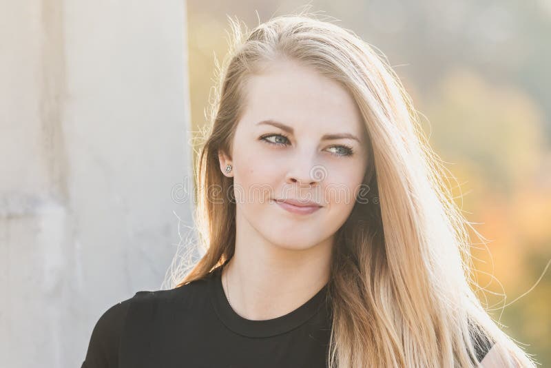 Front View Portrait of Beautiful Young Girl Stock Image - Image of ...