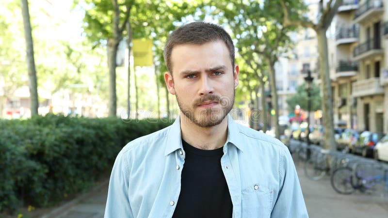 Angry Man Looking at Camera Stock Video - Video of distrust, interview ...