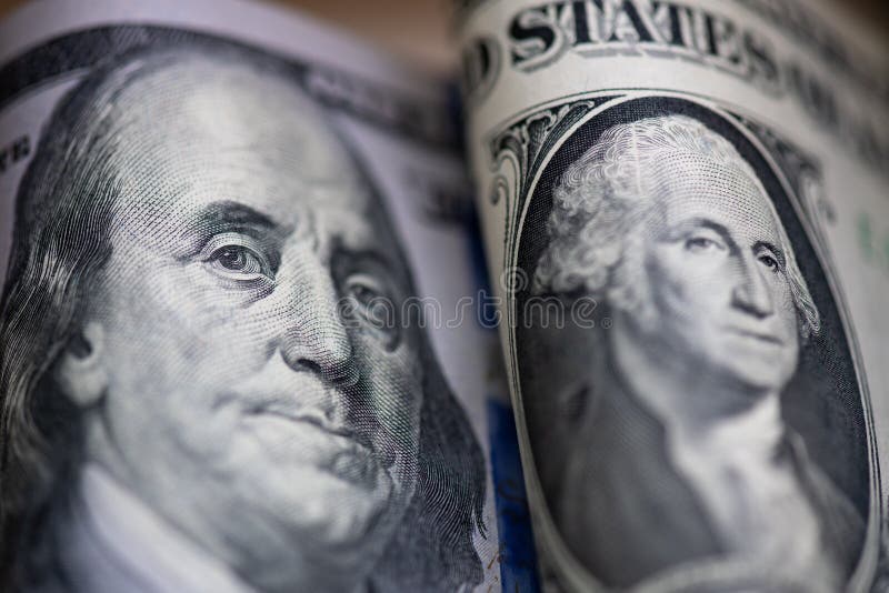 Front Closeup View of President Benjamin Franklin on One-hundred-dollar ...