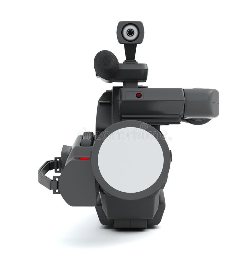 Front View Professional Video Camera on a White Stock Illustration ...