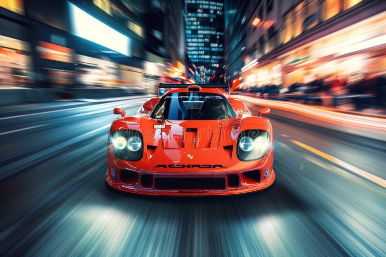 Front View of Racing Car at High Speed Stock Image - Image of front ...
