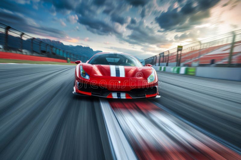 Front View of Racing Car at High Speed Stock Photo - Image of high ...