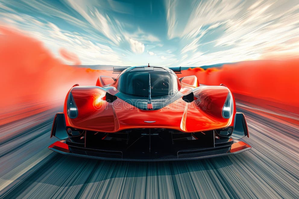 Front View of Racing Car at High Speed Stock Photo - Image of ...