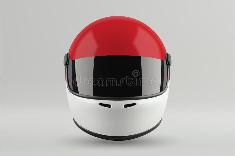 Front View of Racing Helmet Featuring Monaco Flag Colors Stock ...