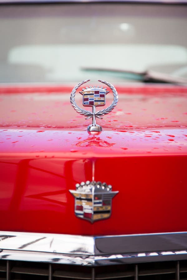 A Front View of Red Cadillac Editorial Stock Image - Image of factory ...