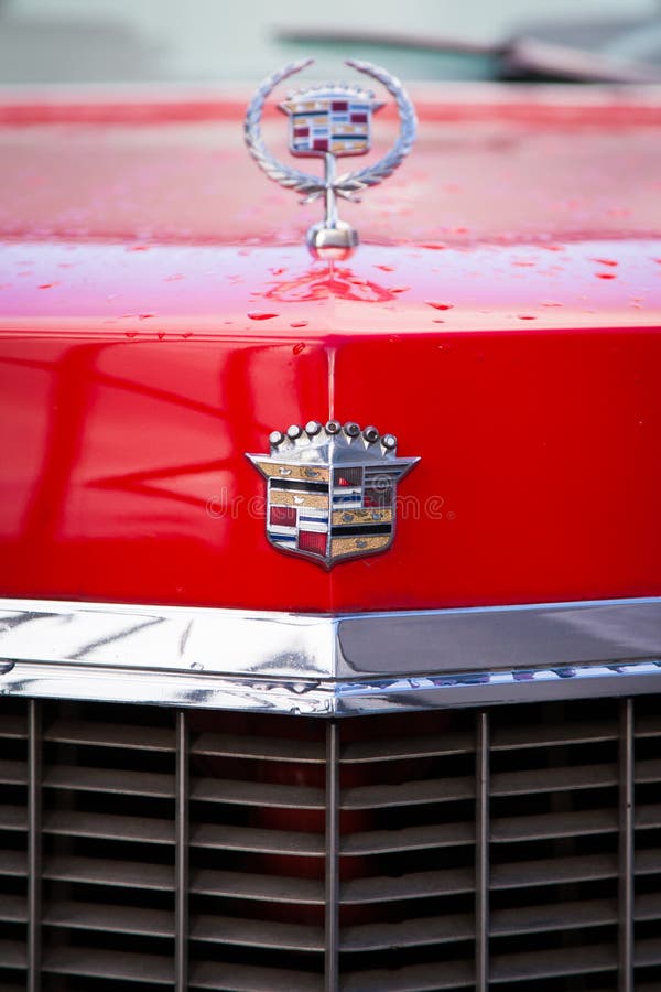 A Front View of Red Cadillac Editorial Image - Image of classic ...