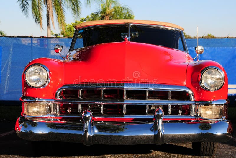 Front View of Red Convertible Car Stock Photo - Image of autos, auto ...