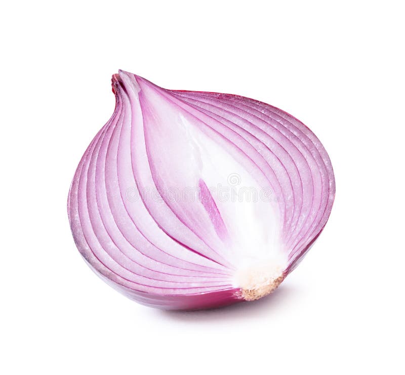 Front View of Red Purple Onion or Shallot in Half Isolated on White ...