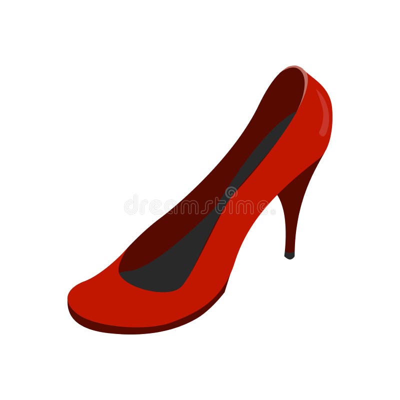 Front View of a Red Shoe. Colour Vector Illustration Stock Vector ...