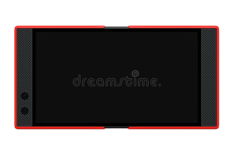 Front View of Red Smartphone with Empty Screen, Concept of Mobile ...