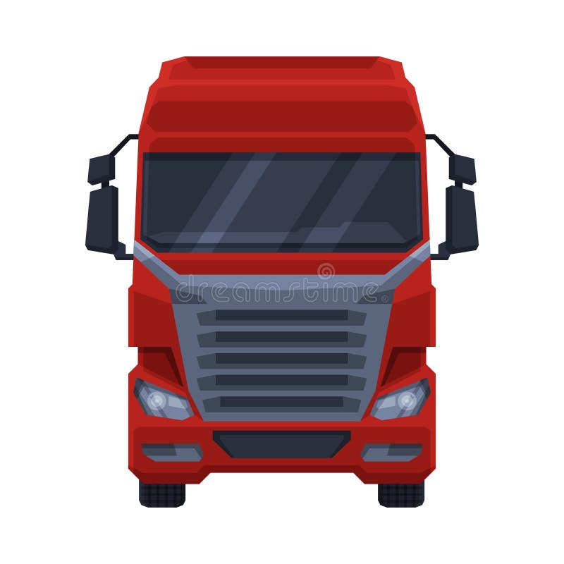 Red Semi Truck Front Stock Illustrations – 341 Red Semi Truck Front ...