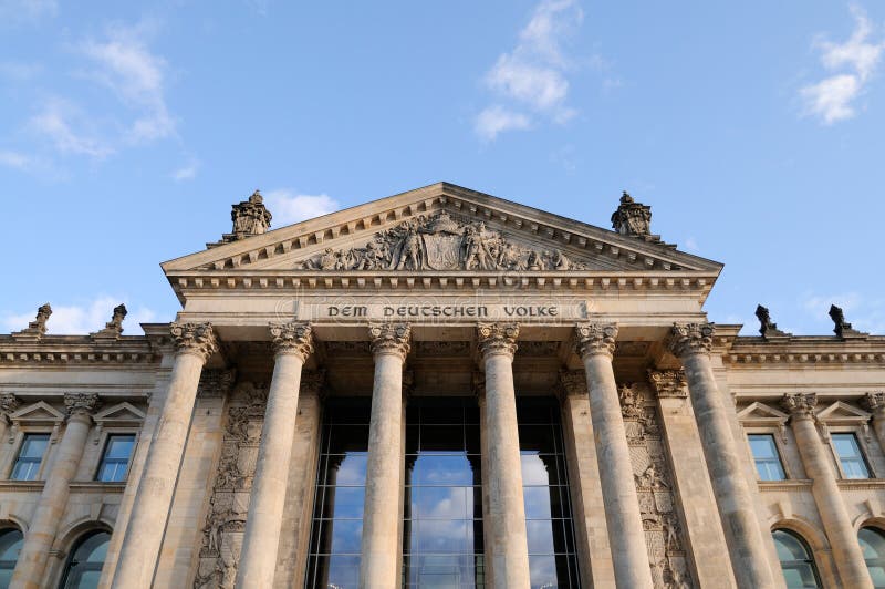 Front View of the Reichstag Stock Photo - Image of alphabet, government ...