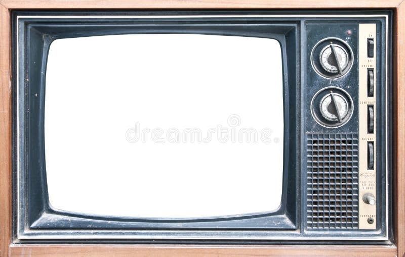 Front view of retro TV stock image. Image of electrical - 21209611