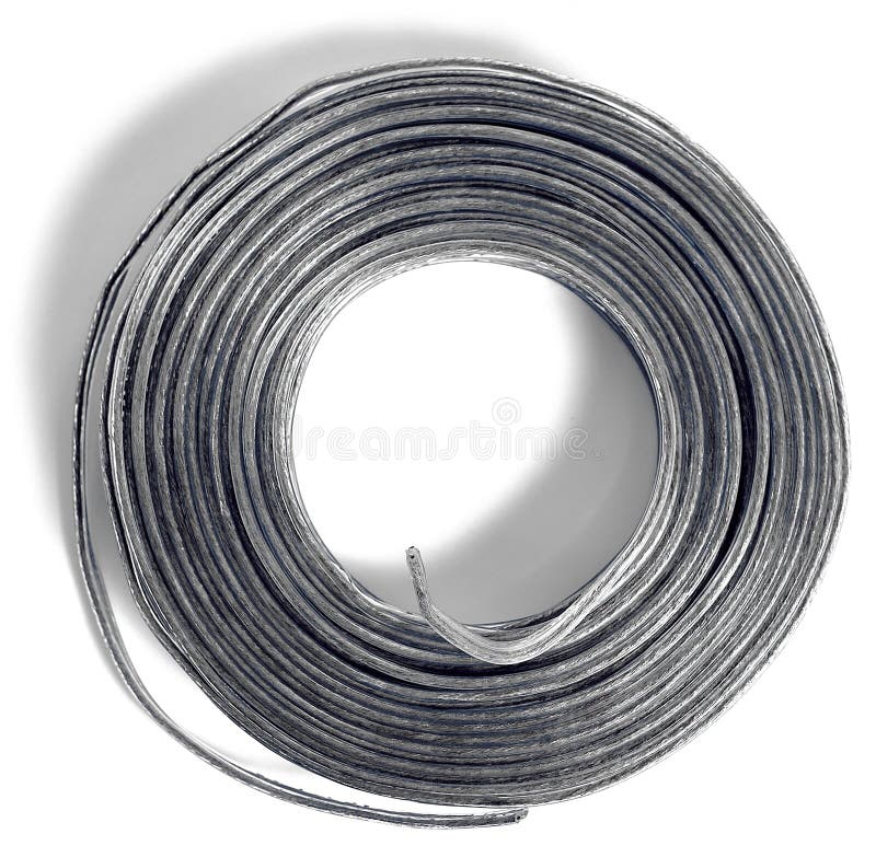 Front View of Rolled Audio Cable Isolated on White Stock Image - Image ...