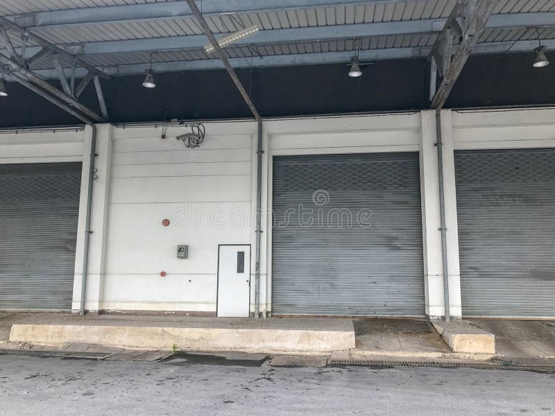 Front View Roller Shutter Door of the Warehouse Stock Image - Image of ...