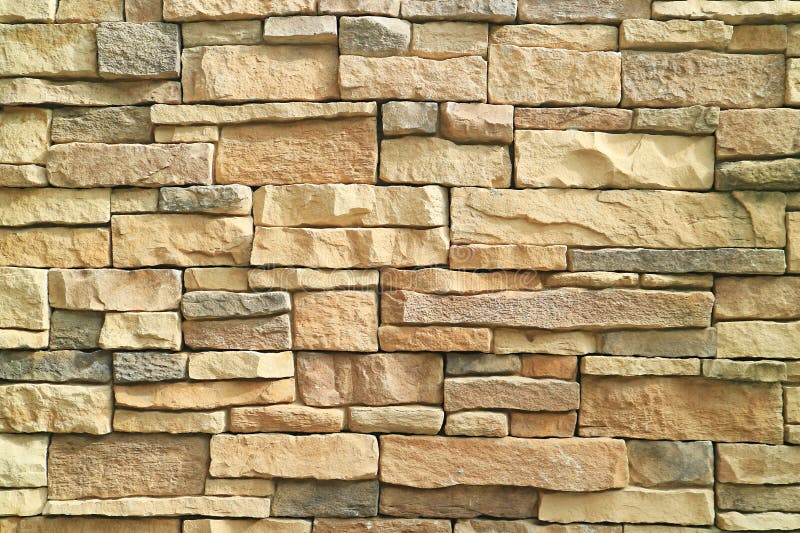 Rough Stone Blocked Wall in the Sunlight Stock Image - Image of solid ...