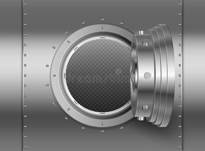 Front View Round Open Bank Vault Door Stock Illustration - Illustration ...