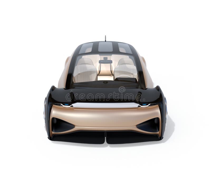 Front View of Self Driving Electric Car Isolated on White Background ...