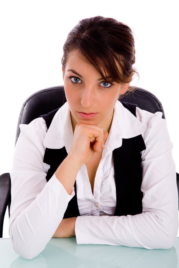 Front View of Serious Female Executive Stock Image - Image of career ...