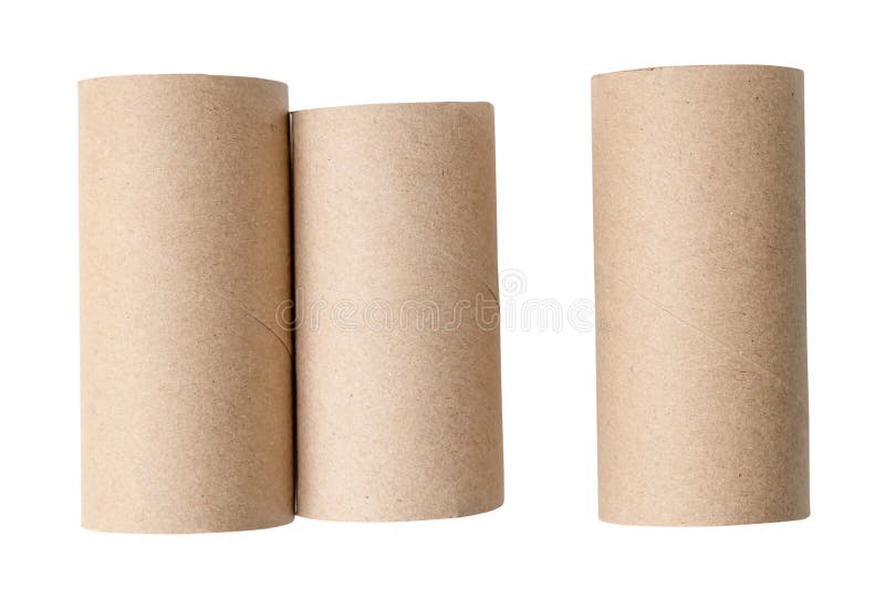 Front View Set of Tissue Paper Cores Isolated on White Background with ...
