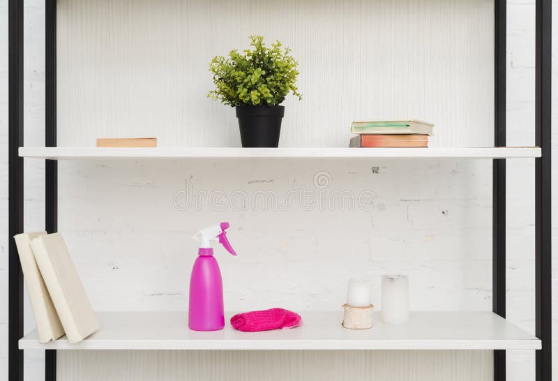 Front View Shelves with Plants. High Quality Photo Stock Image - Image ...