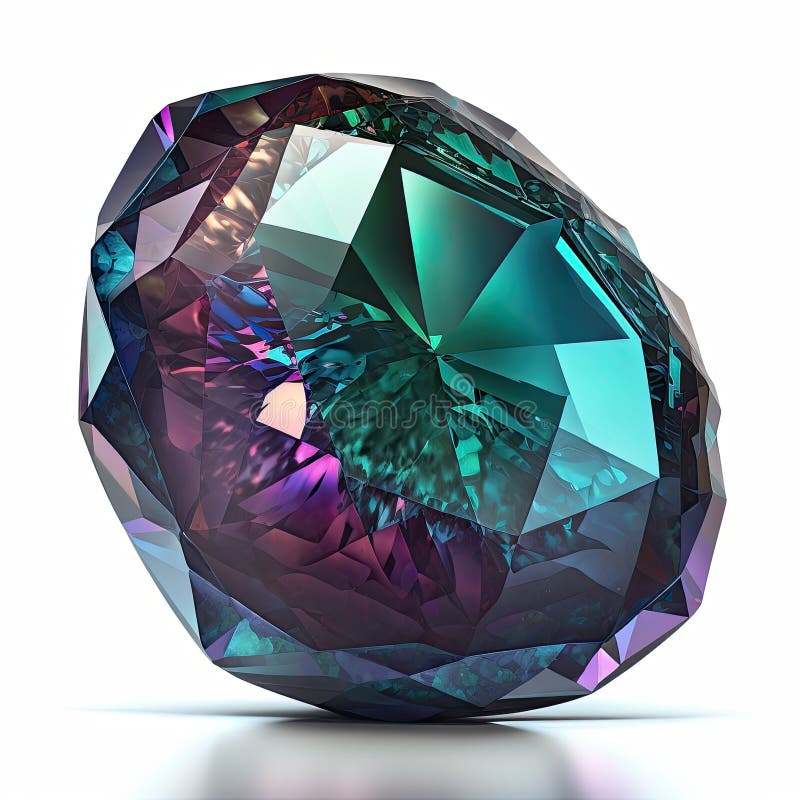 Alexandrite on White Background . 3D Image Stock Illustration ...