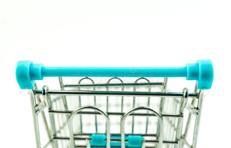 Front View of Shopping Cart on White Background Stock Image - Image of ...