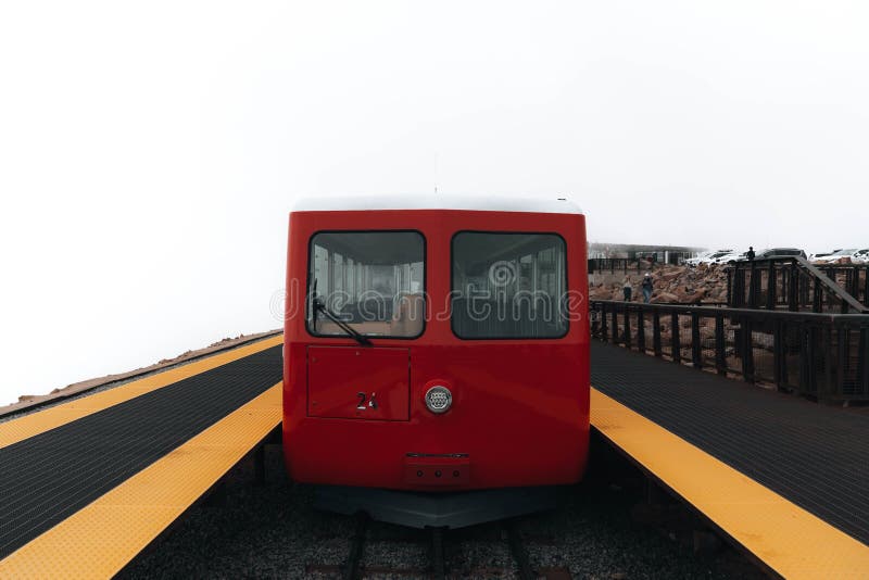 Front View Shot of the Broadmoor Manitou and Pikes Peak Cog Railway on ...