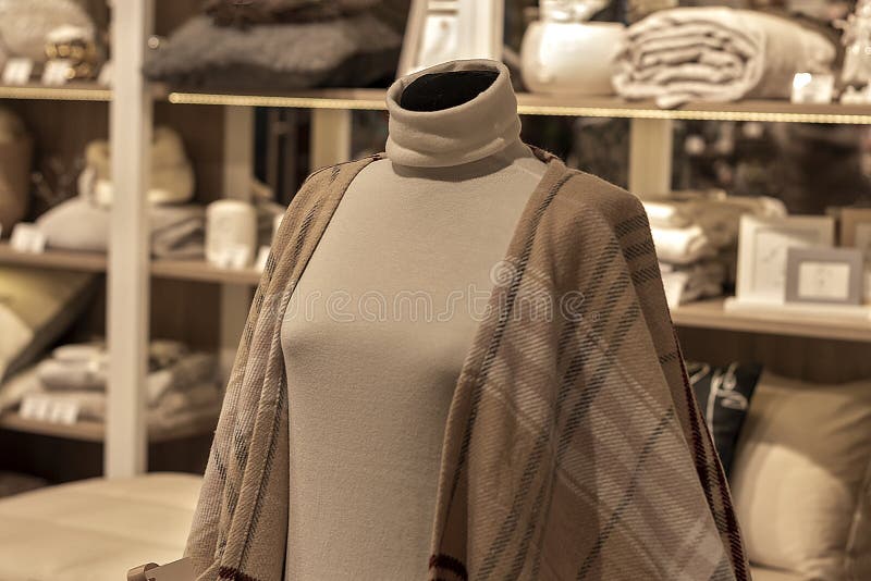 Clothes on a Mannequin. Front View from the Side. Pastel Tones Stock ...