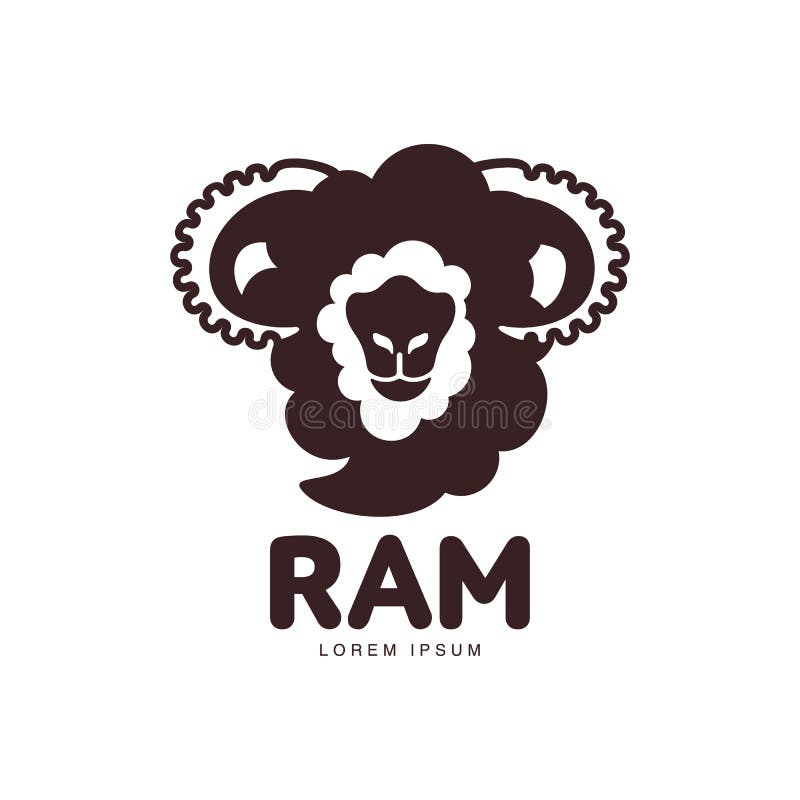 Stylized Ram, Sheep, Lamb Outline Graphic Logo Template Stock Vector ...