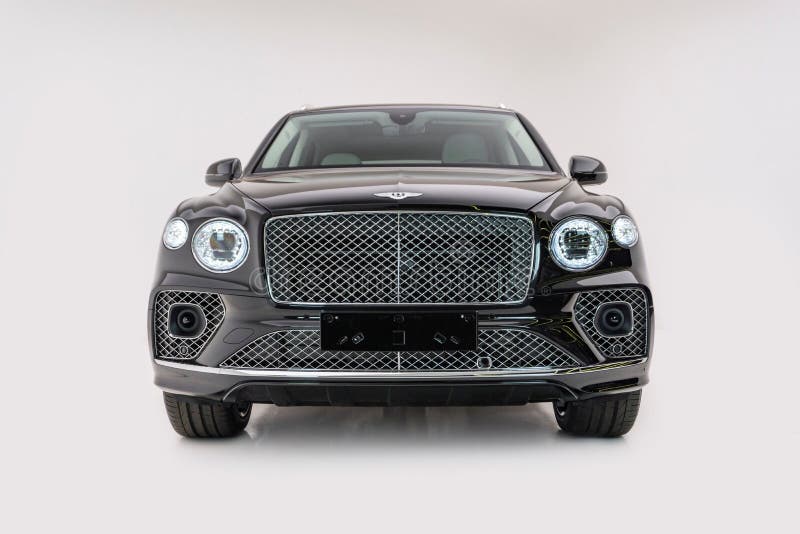 Front View of Silver Modern Bentley Bentayga 2022 Hybrid Badge ...